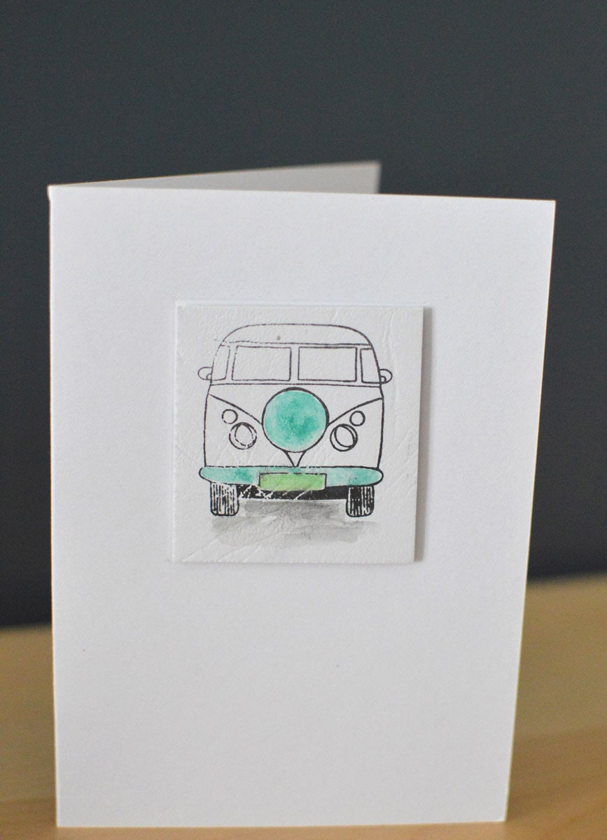 Camper Van Handmade Blank Card VW Camper hand finished with | Etsy