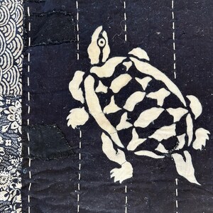 113 Turtles and Cranes: Large Boro Inspired Quilt • Sashiko Stitching ...