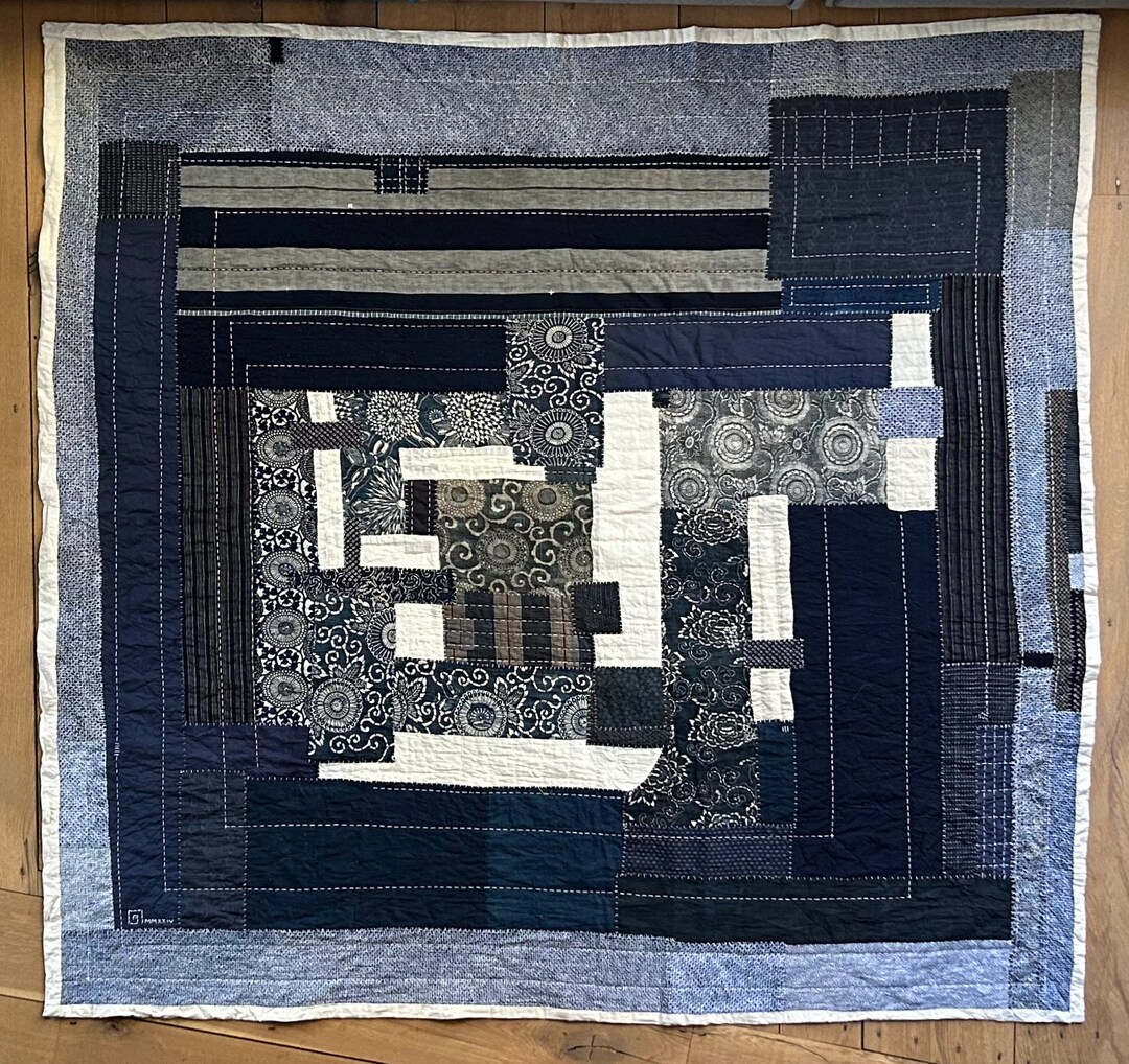 115 Queen of Katazome: Boro Inspired • All Hand-stitched Quilt ...