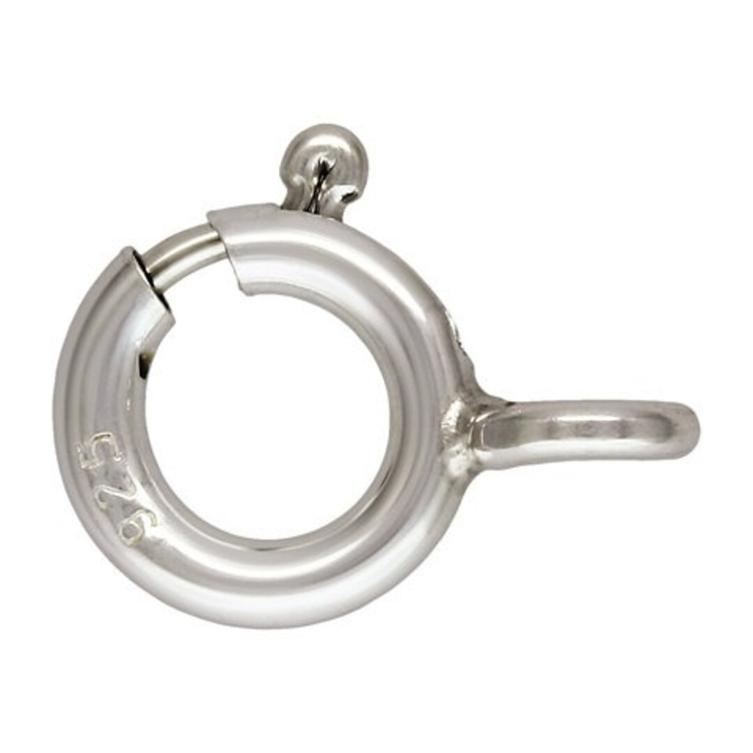 925 Sterling Silver Spring Ring Clasps With Open Ring (5mm, 6mm, 7mm ...