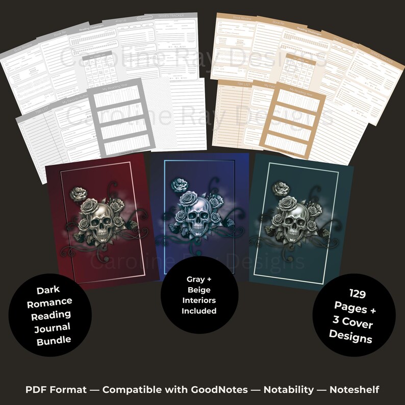 Dark Romance Reading Journal Bundle | Printable Digital Interior PDF ...