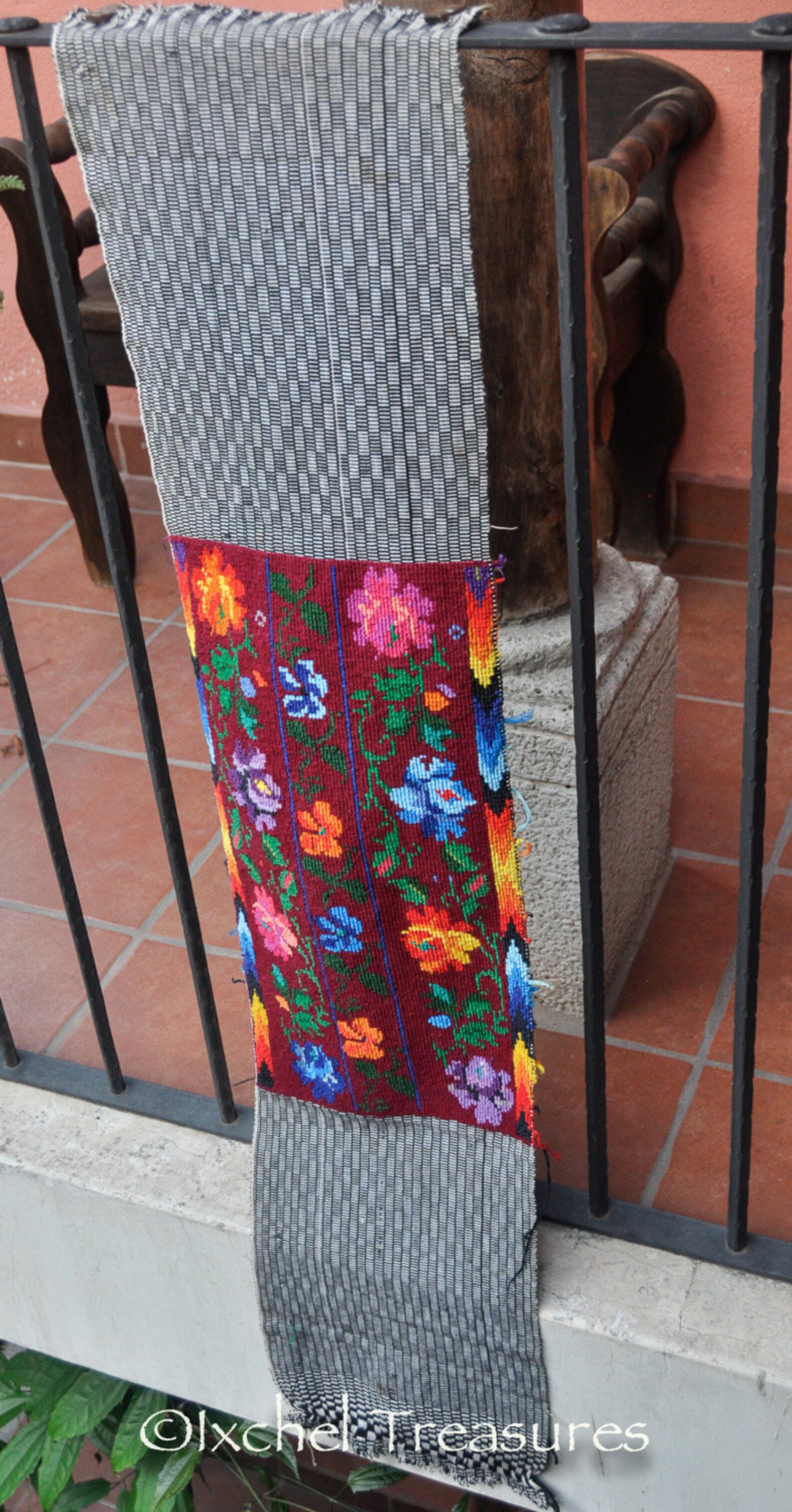 SHIPS From U.S. Vintage Guatemalan Tzute Shawl Authentic Woven Mayan ...
