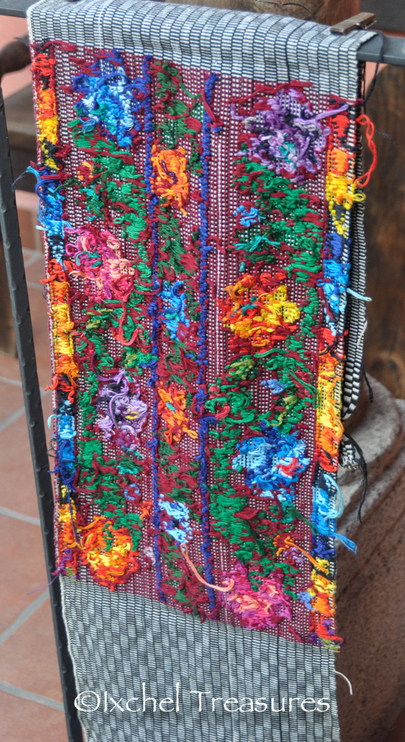 SHIPS From U.S. Vintage Guatemalan Tzute Shawl Authentic Woven Mayan ...