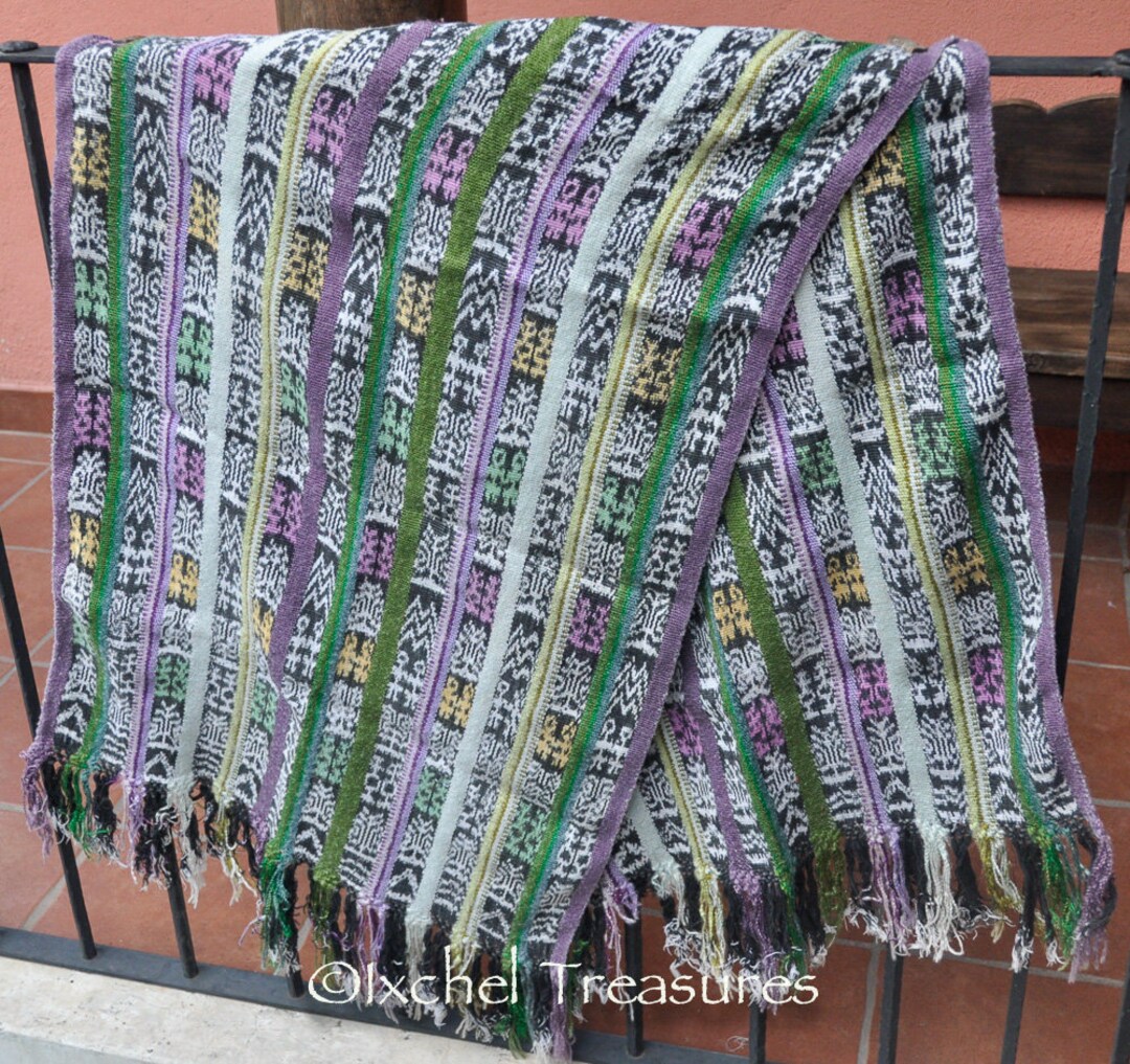 SHIPS FREE**! Vintage Guatemalan Shawl Authentic Woven Ikat Mayan ...