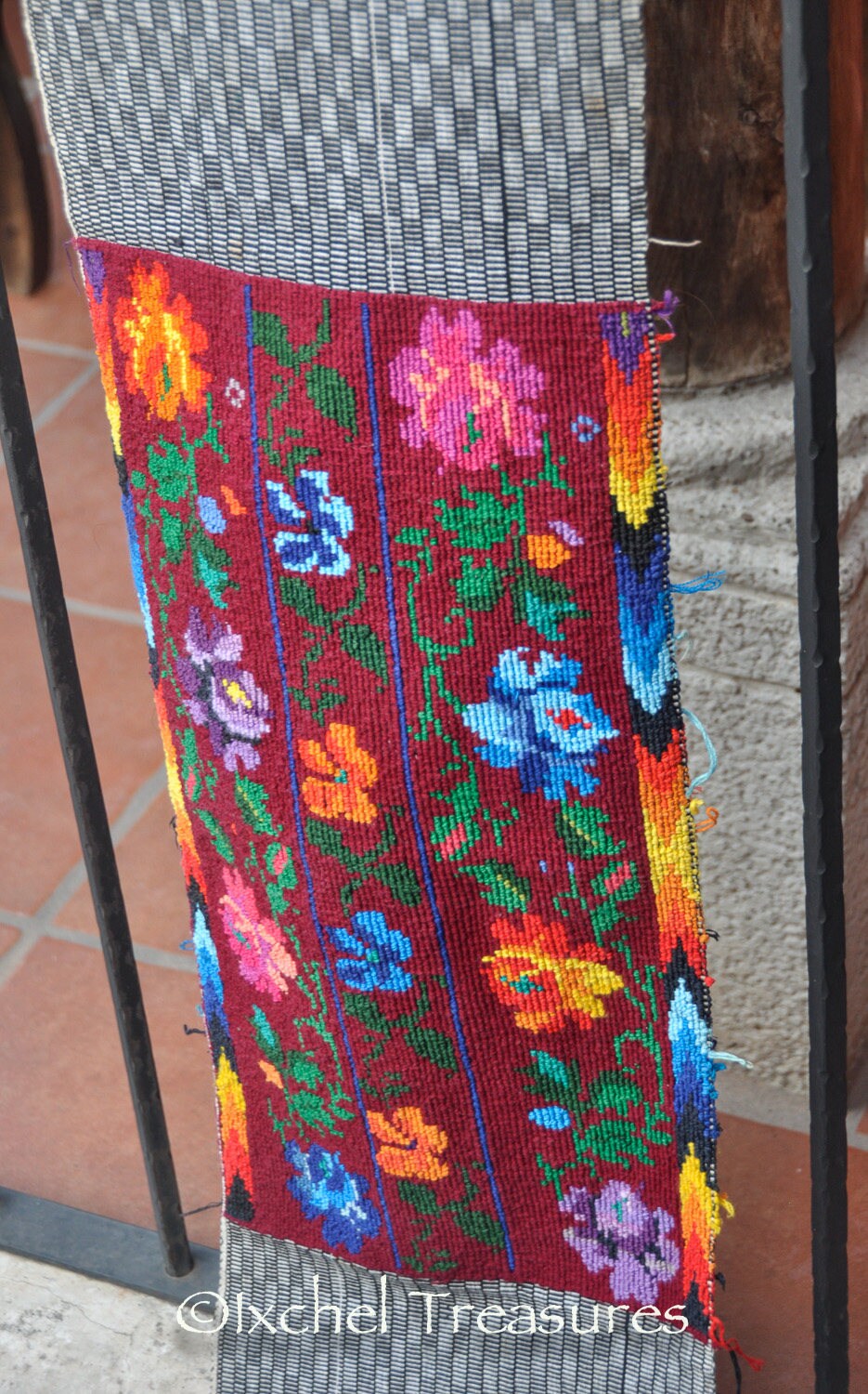 SHIPS From U.S. Vintage Guatemalan Tzute Shawl Authentic Woven Mayan ...