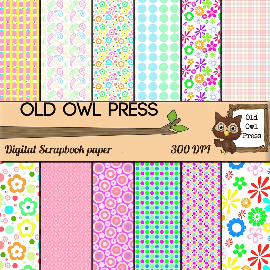 Pastel Scrapbook Paper, Digital Design, Designer Paper, Instant ...