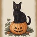 Cat in a Pumpkin Art Print, Art for Party, Printable Halloween Art ...
