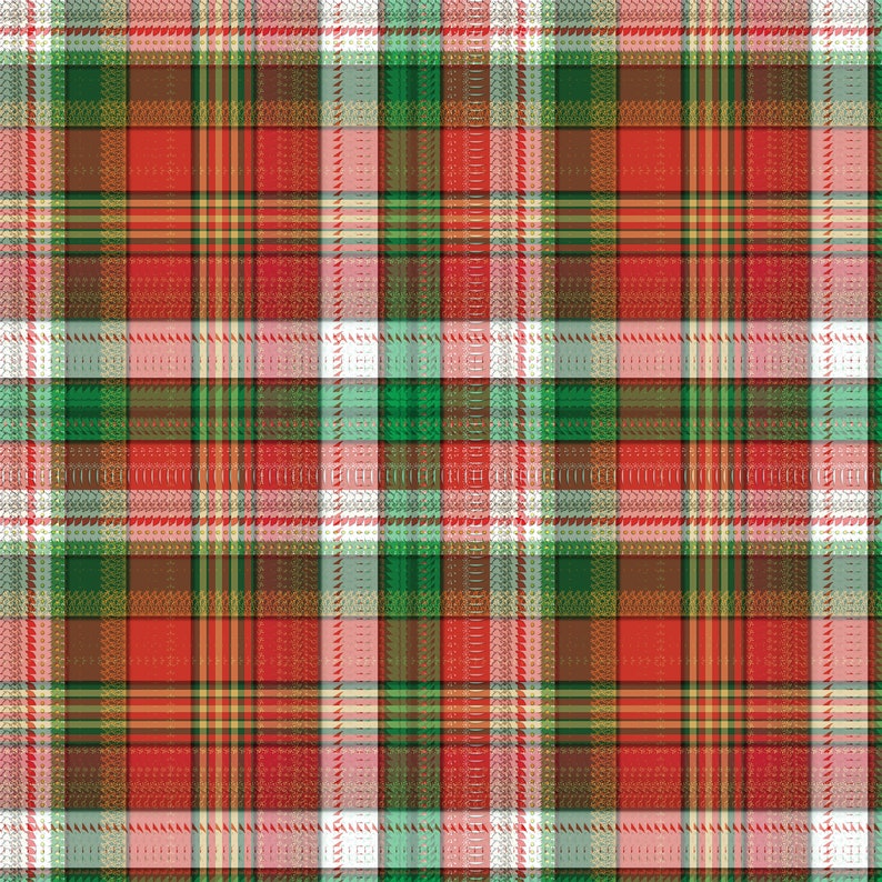 Green Plaid Christmas Scrapbook Paper Red and Green Plaid - Etsy