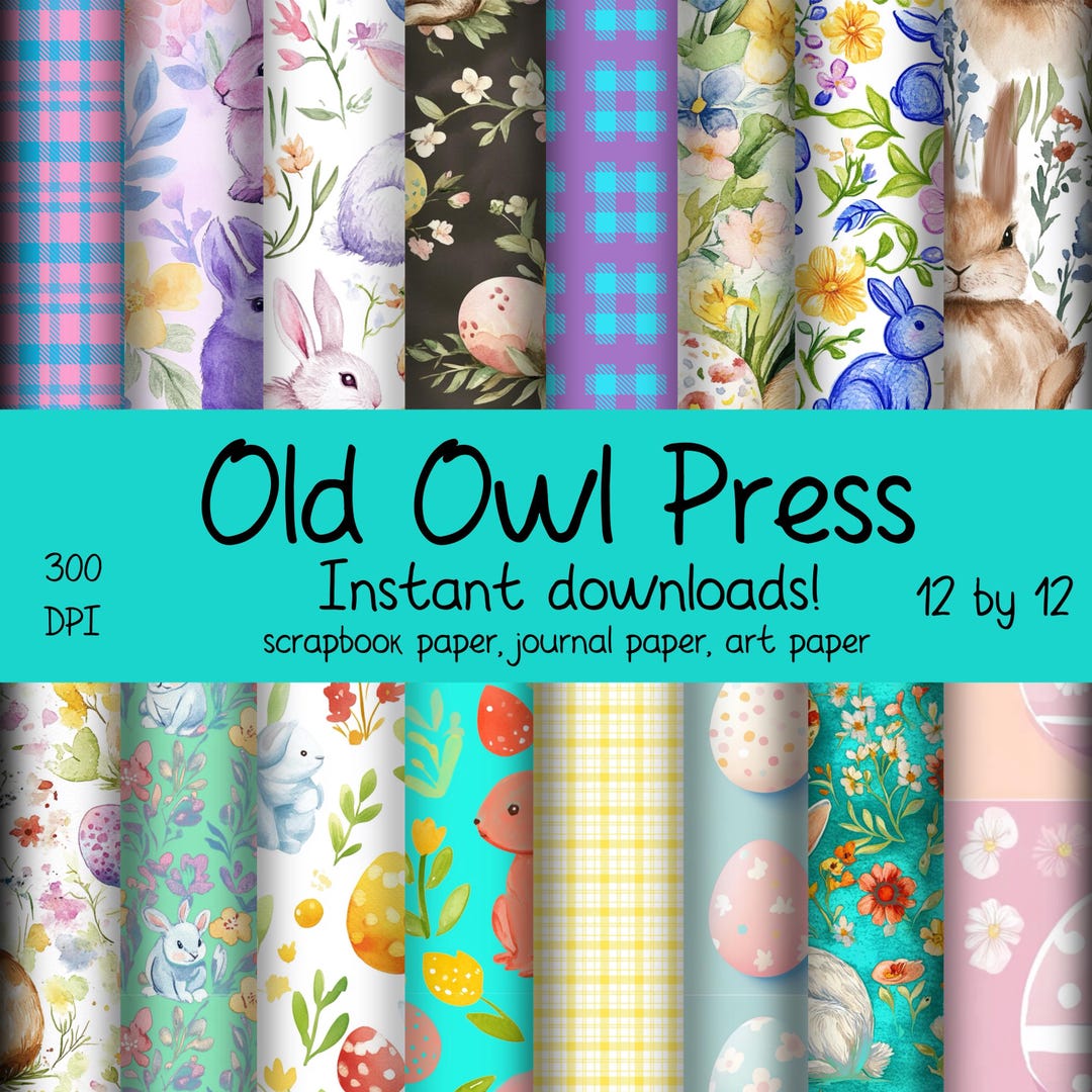 Easter Scrapbook Paper, Free Commercial Use, Instant Download, Bunny ...