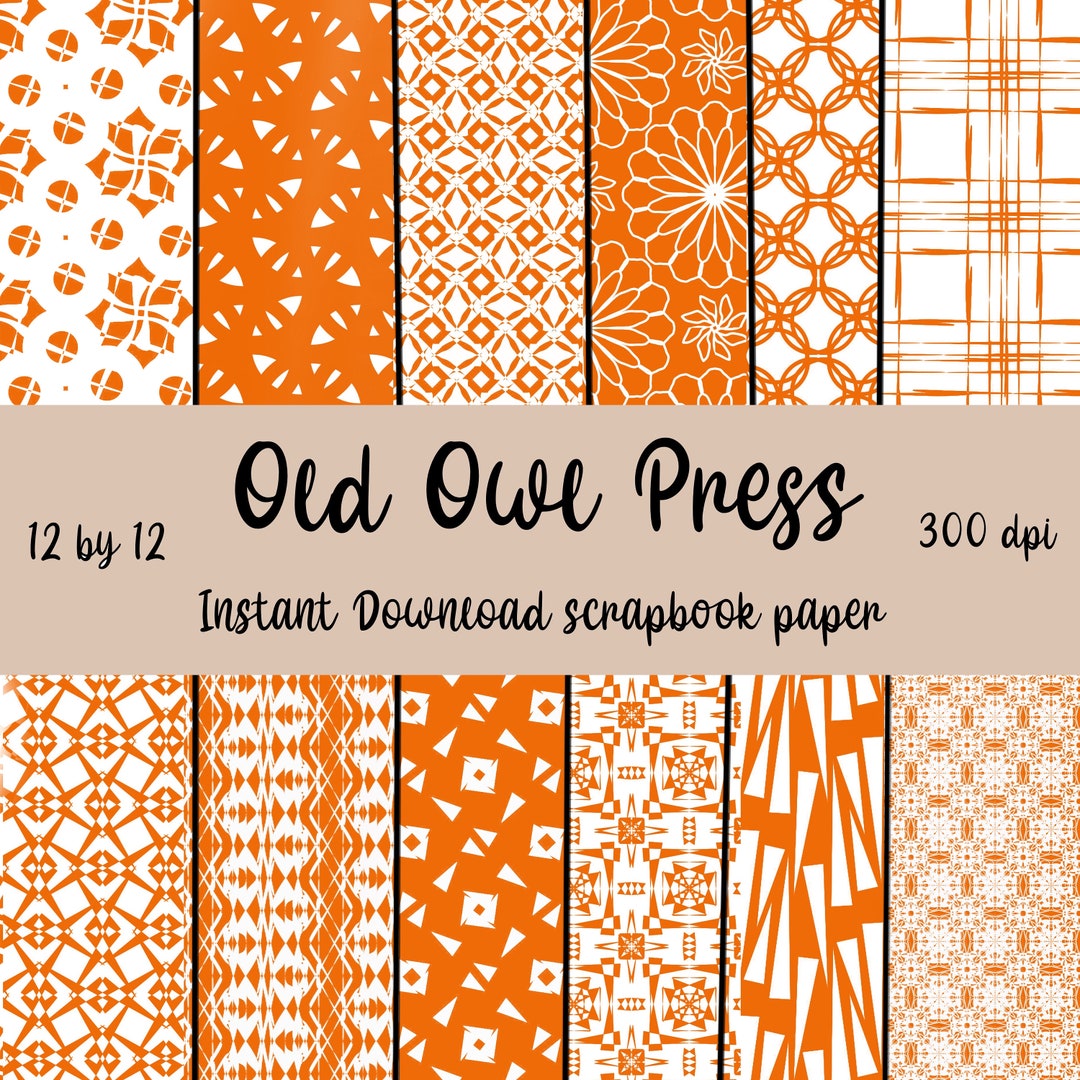 Orange Geometric Scrapbook Paper: Spring Designs (digital Download) - Etsy