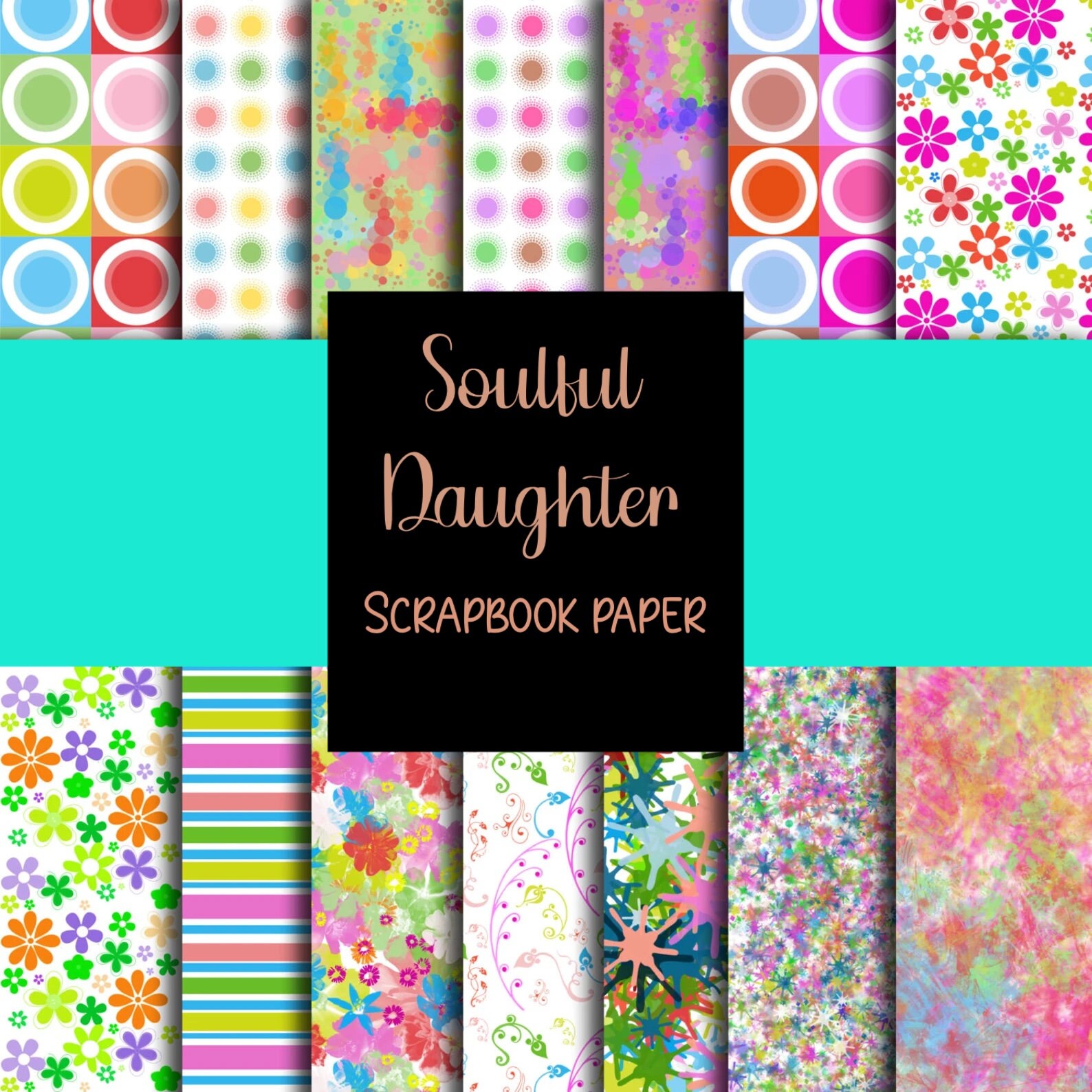 Scrapbooking Paper Designs Rainbow