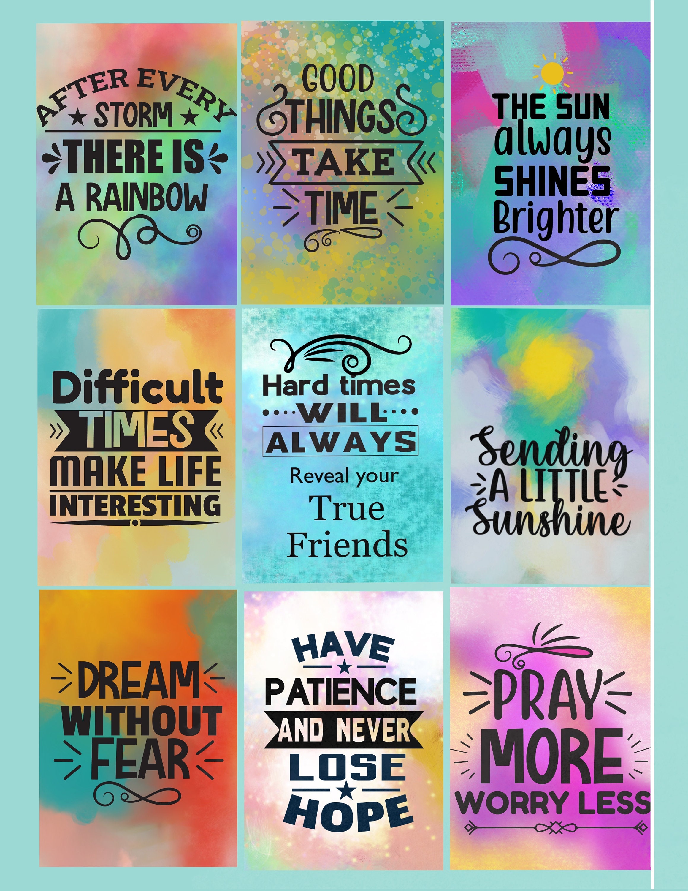 Motivational Quotes, Inspire and Encourage, 9 Cards, 2.5 by 3.5, You ...