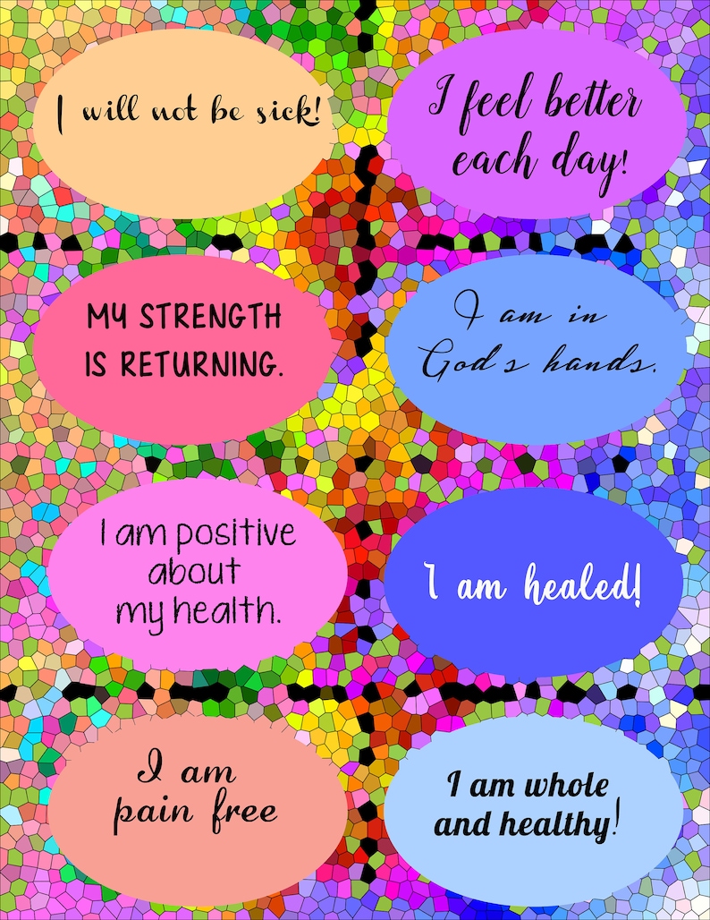 Healing Affirmation Cards, Printed Motivational Affirmation Cards ...