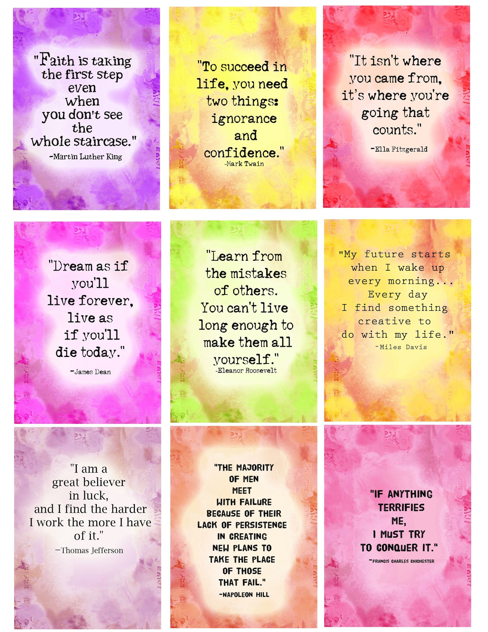 Inspirational Affirmation Cards,printable Art, Original Art, Thoreau ...