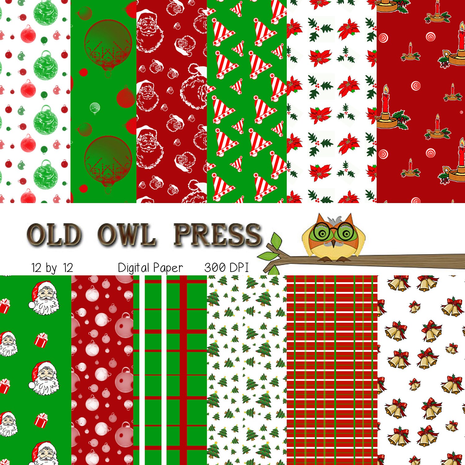 Christmas paper printable paper digital design paper goods | Etsy