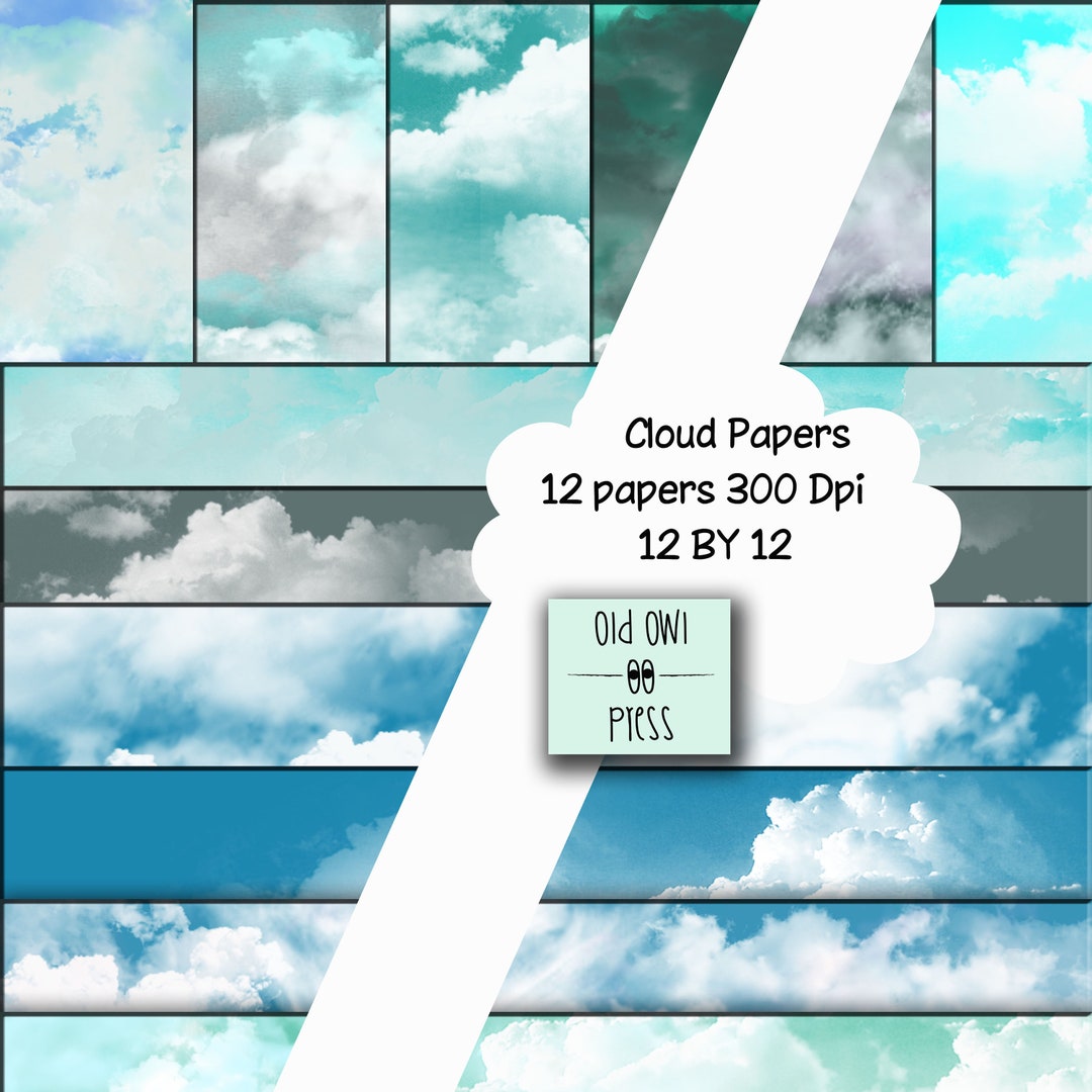Cloud Scrapbook Paper, Scrapping Paper, Digital Paper, Instant Download ...