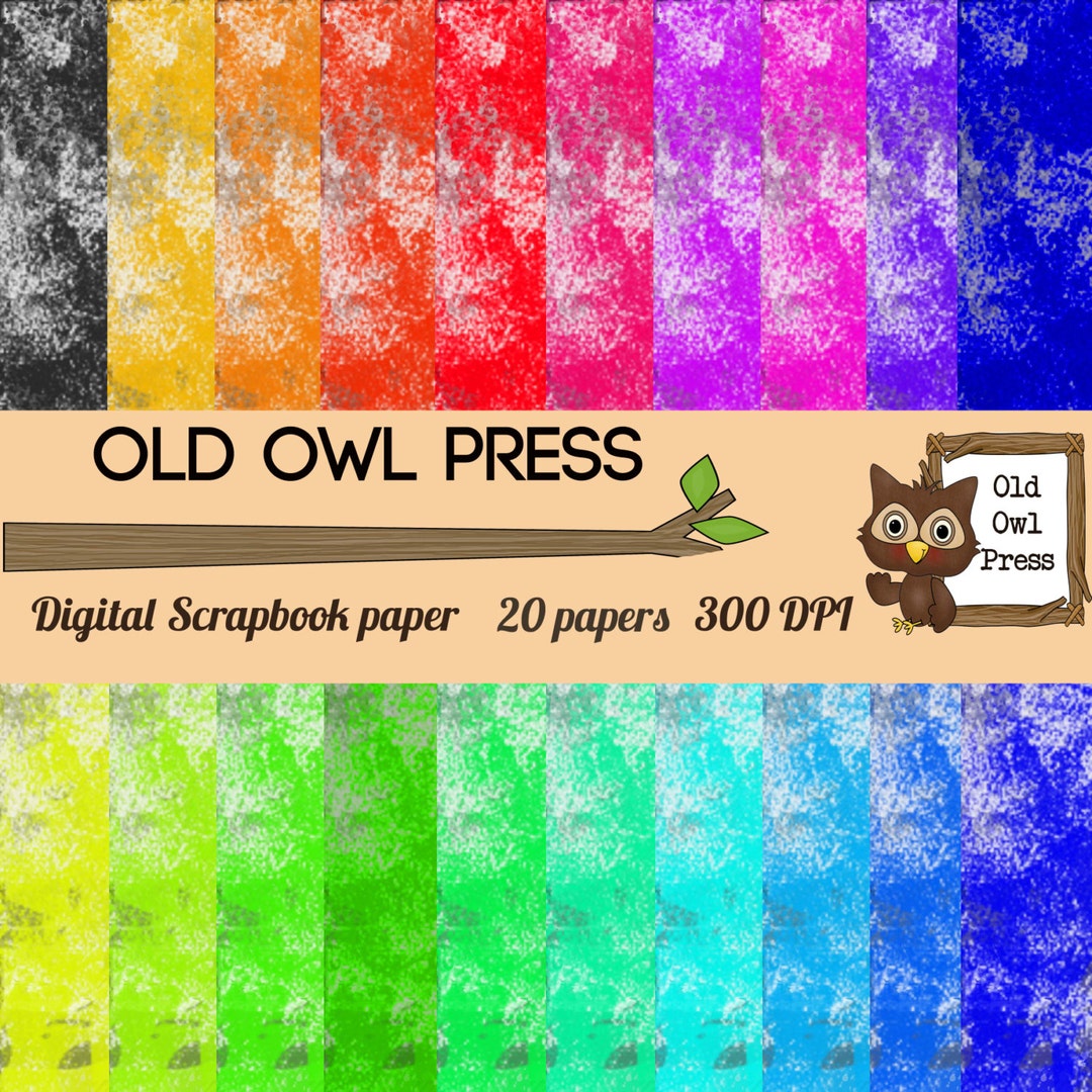 Grunge Scrapbook Paper in Rainbow Colorsjunk Journal, Transfer Paper ...