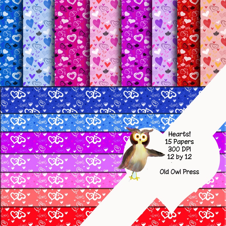 Valentines Heart Scrapbook Paper Instant Downloadjunk Journal, Transfer ...