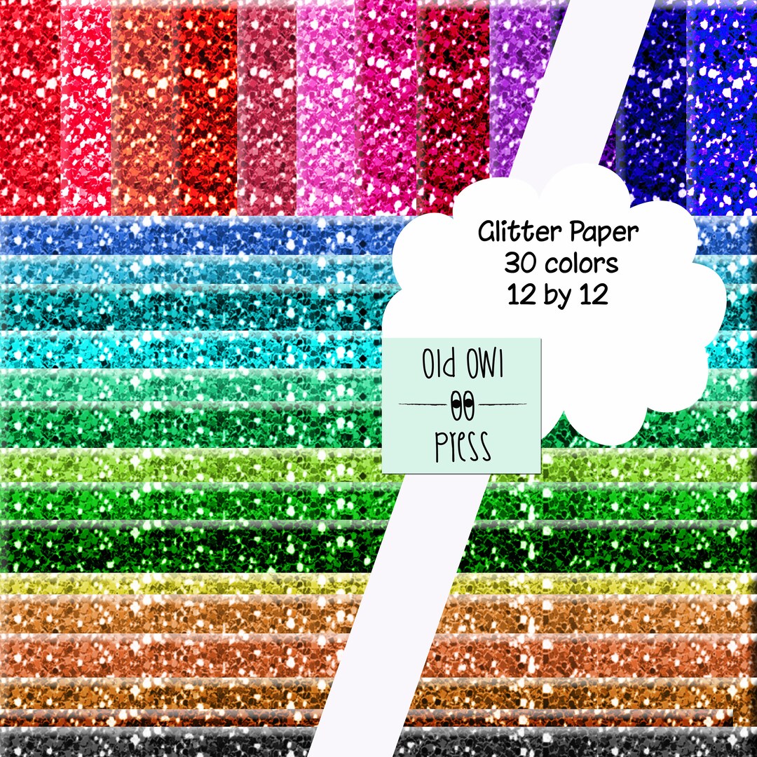 Glitter Scrapbook Paper, Instant Download, 30 Papers, Shimmery Paper ...