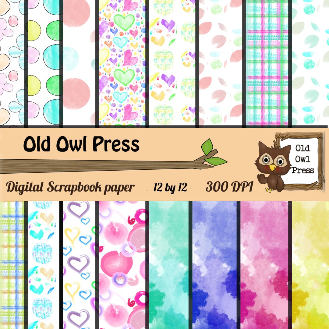 Scrapbook Paper, Digital Paper, Printable Paper, Digital Design ...