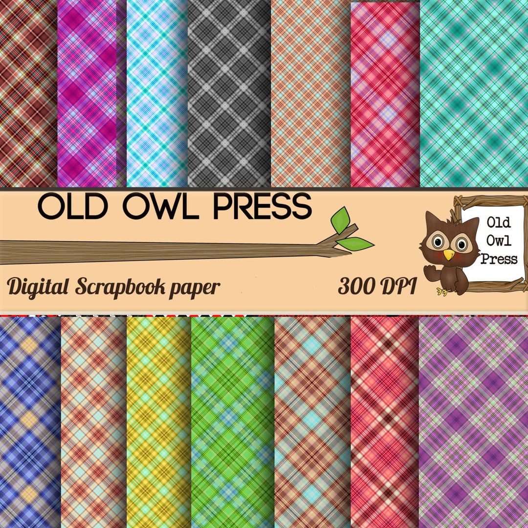 Digital Scrapbook Paper, 12 by 12, Plaid Paper, 300 Dpi, Free ...