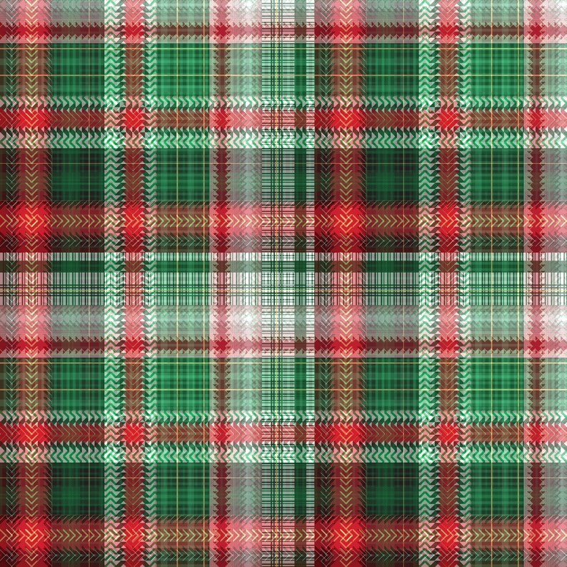 Green plaid Christmas scrapbook paper red and green plaid | Etsy