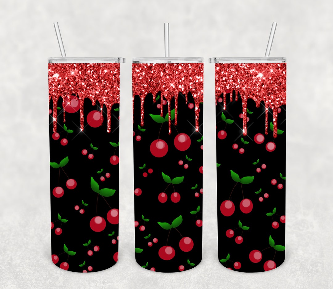 Cherry Tumbler Wrap, Tumbler Sublimation, Cherry Design, Sublimation ...