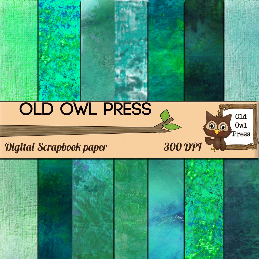 Green Scrapbook Paper, Printable Paper, Designer Paper, Paper Goods ...