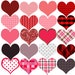 Valentine Hearts, Instant Download, Commercial Use, Heart Clipart, 20 ...