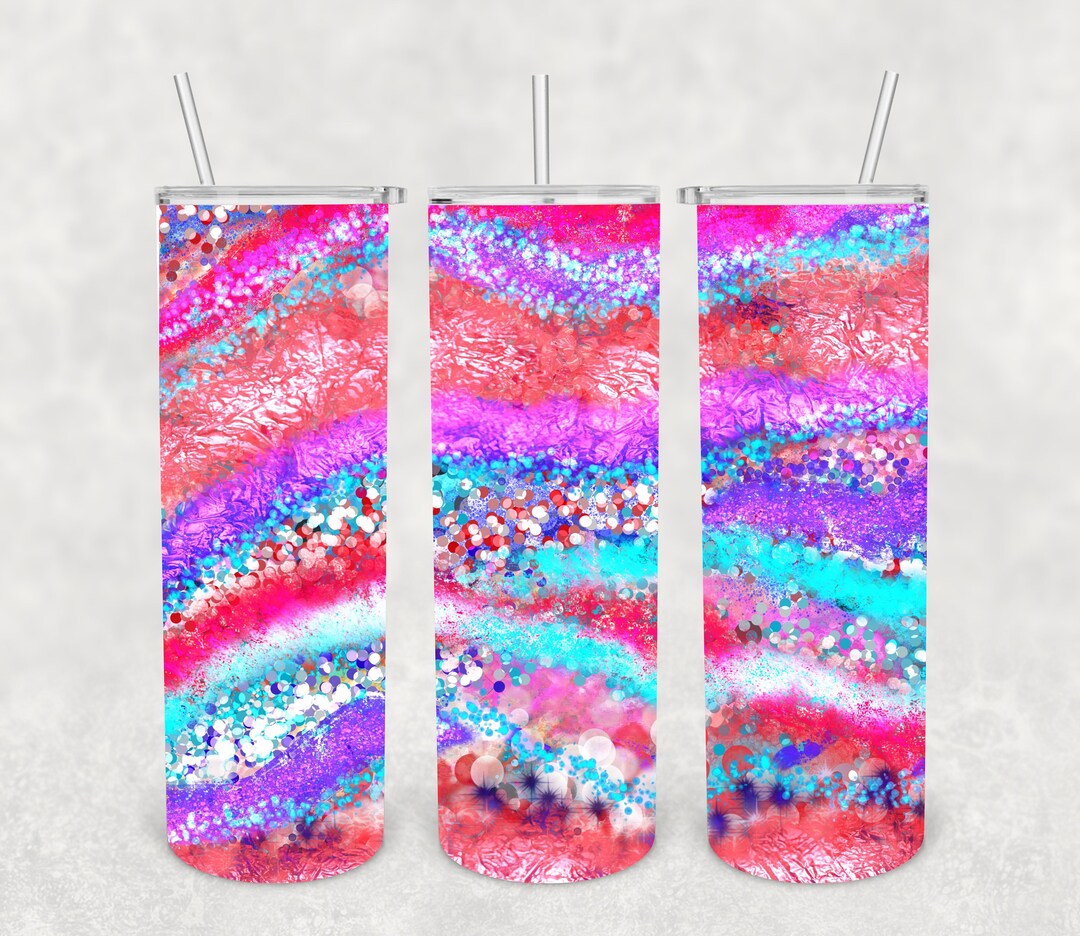 Red Blue Glitter Style, Sublimation File, Tumbler Sublimation, 20 Oz ...
