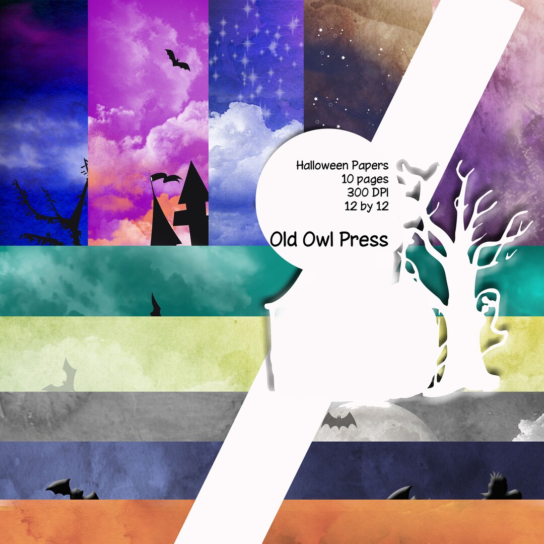 Haunted House Paper, Halloween Paper, Halloween Scenes, Scrapbook Paper ...