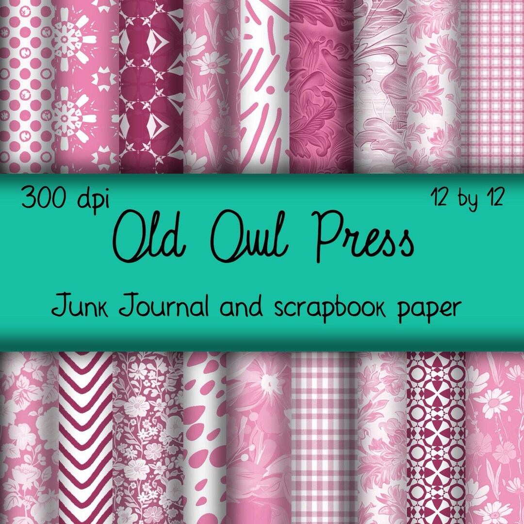 Pink Colored Scrapbook Paper, Instant Download, Spring Paper ...