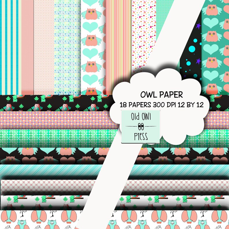 Owl Scrapbook Paper for Instant Downloadjunk Journal - Etsy
