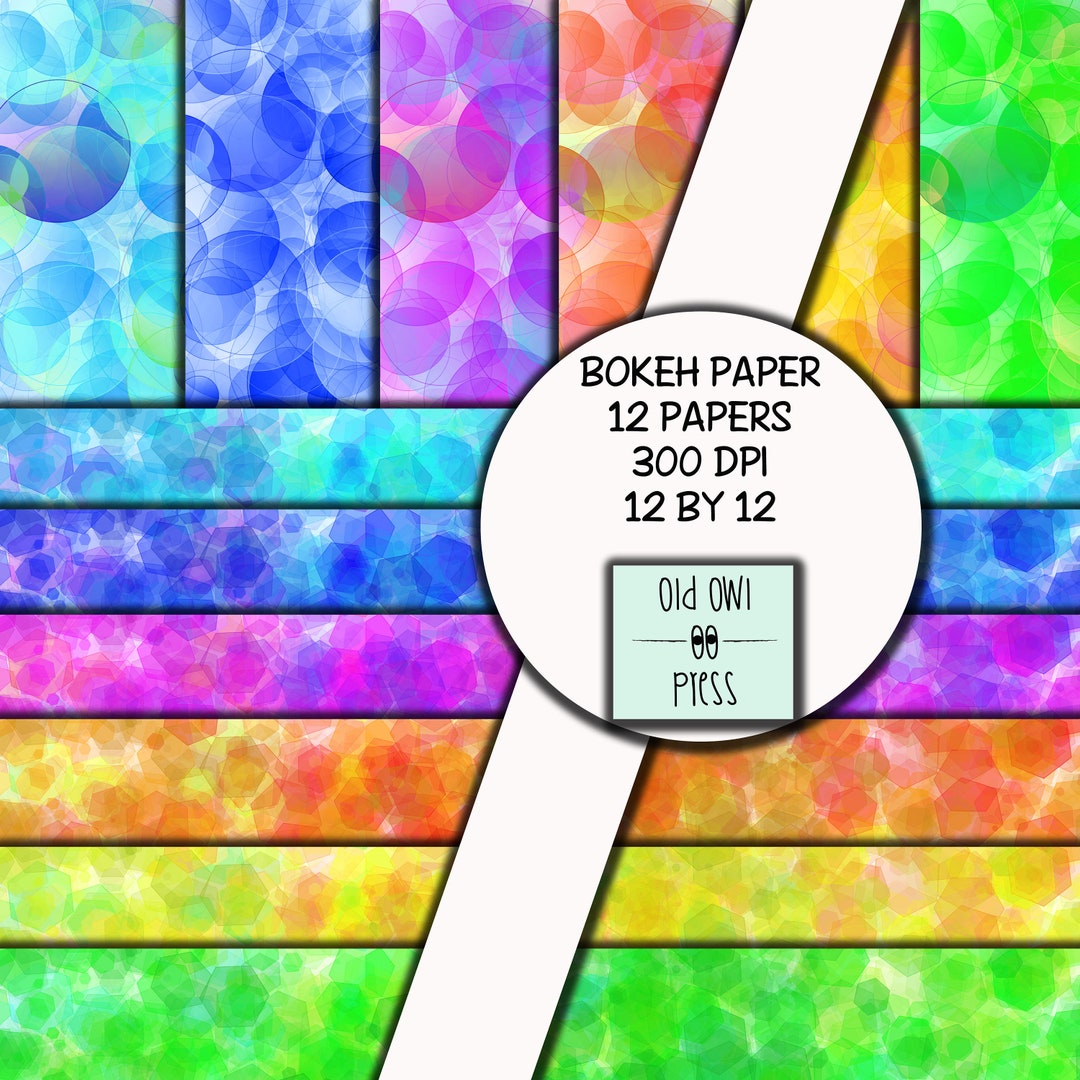 Bokeh Scrapbook Paper, Rainbow Colors, Patterned Paper, Instant ...