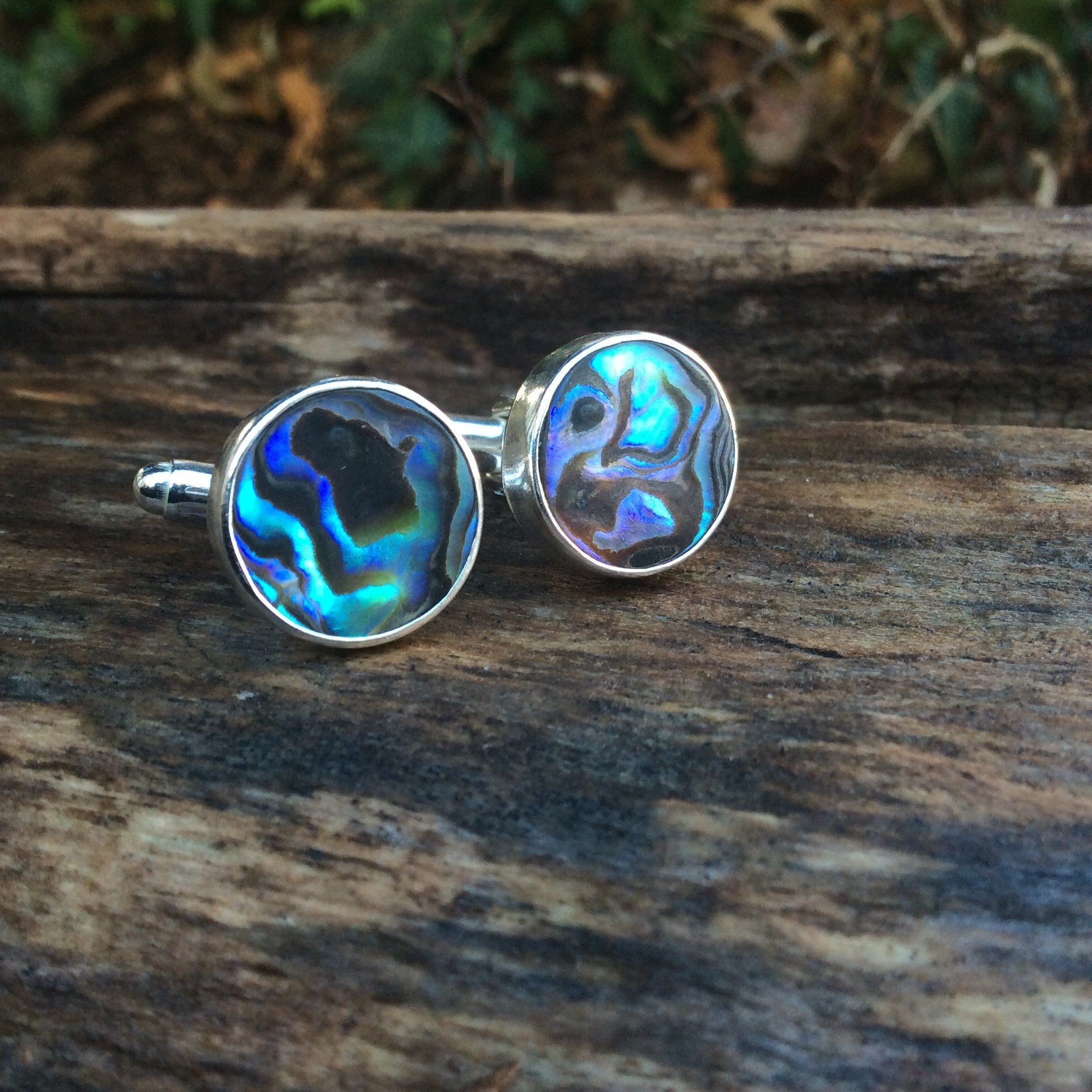 Sterling silver cufflinks, Abalone shell silver cufflinks, Gift for him ...