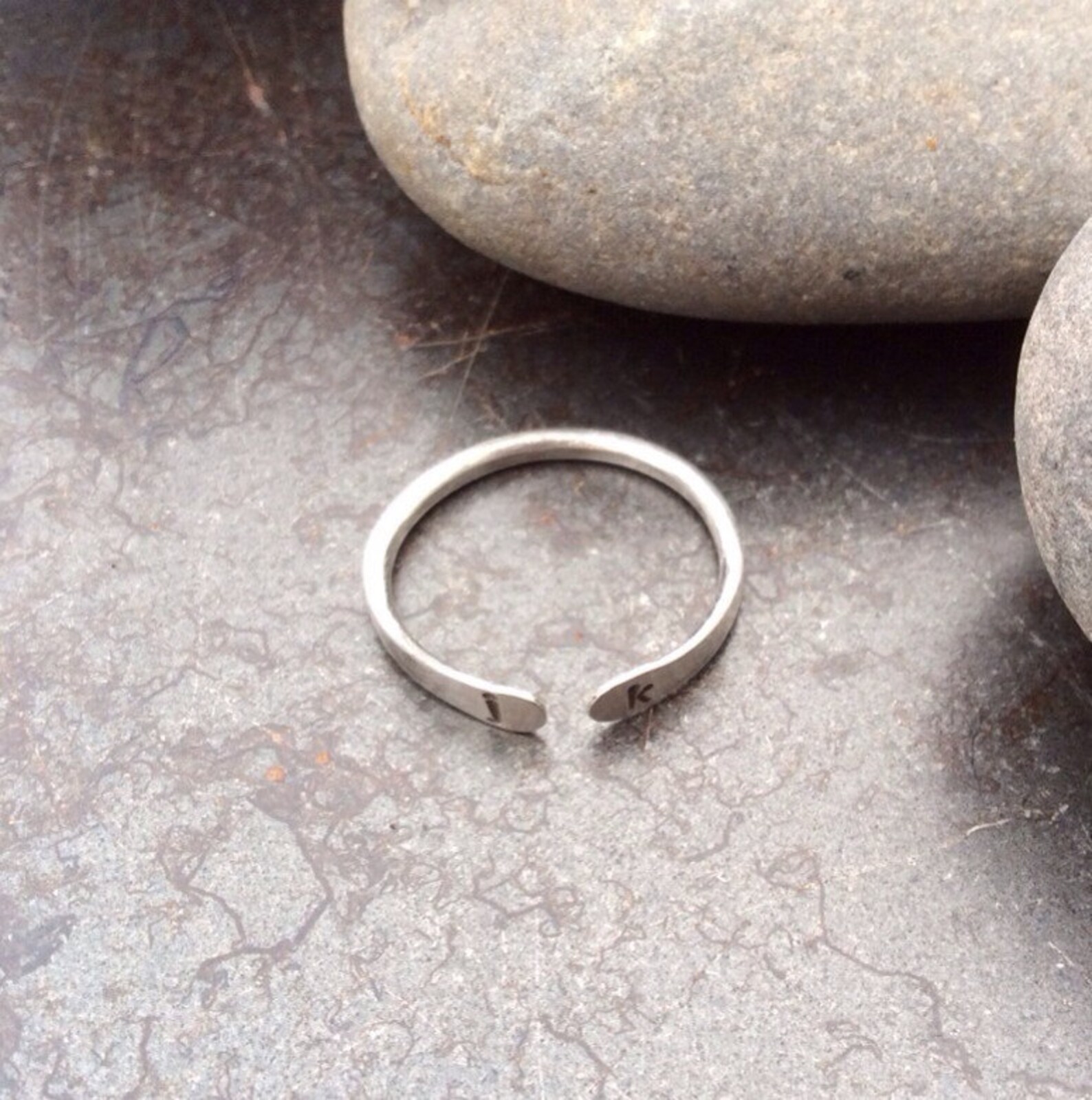 Sterling silver ring Personalized intial ring couples ring | Etsy