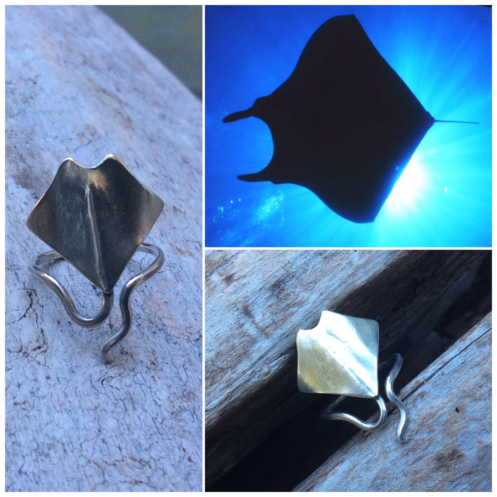 Sterling Silver Ring Manta Ray Ring Sting Ray Ring | Etsy