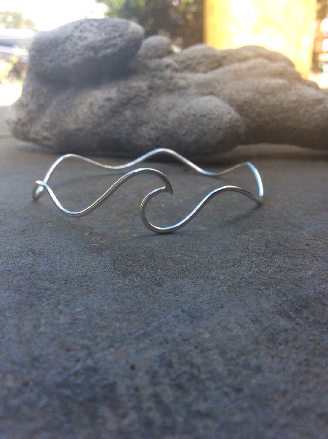 Wave Bracelet, Sterling Silver Jewelry, Ocean Wave Bracelet, Surfer ...