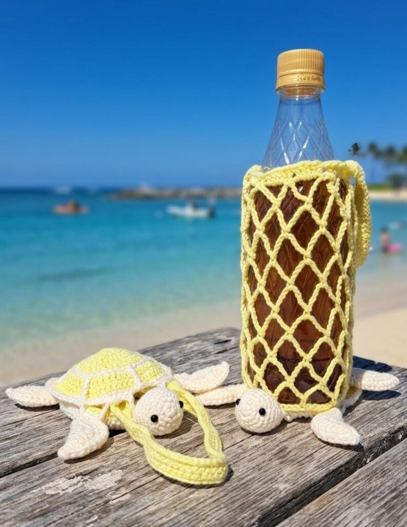 No Sew! Turtle Bottle Holder Crochet Pattern PDF / Amigurumi Bag ...