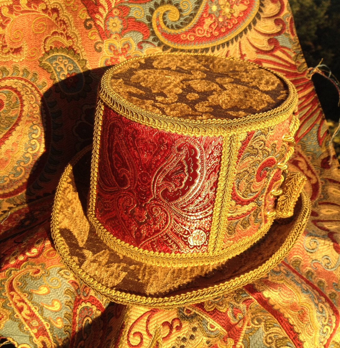 Circus Conductor Top Hat in Gold and Red Corset Burlesque Style - Etsy