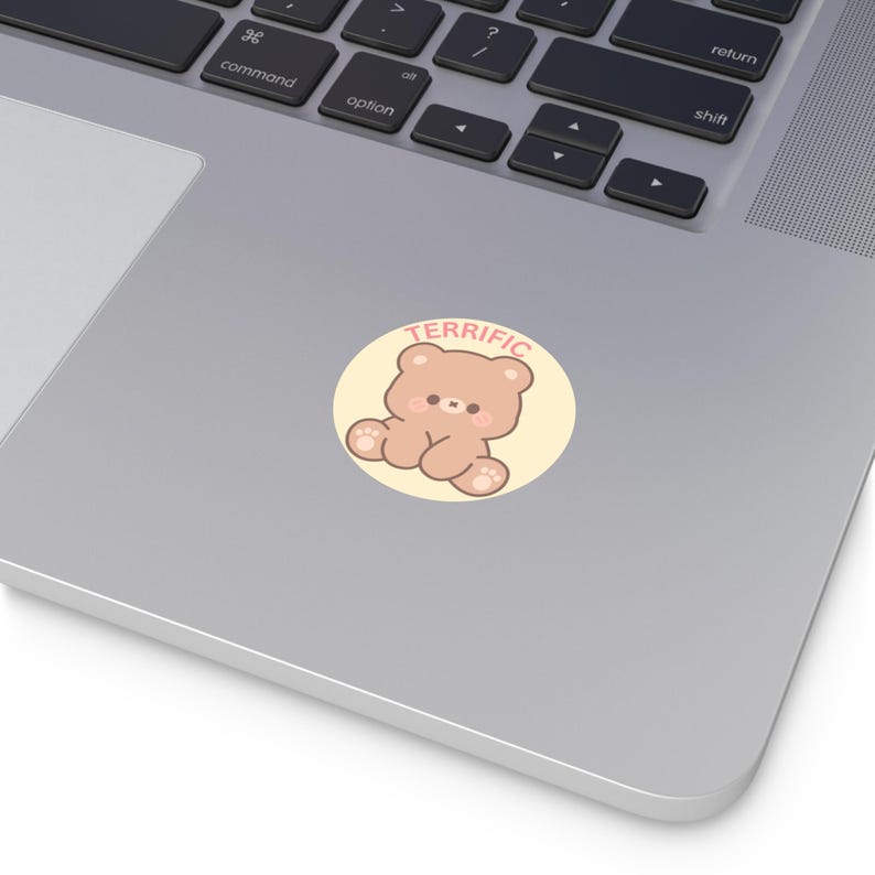 Kawaii Bear Sticker | Muted Pastel Teddy Illustration, Vinyl Decal - Etsy