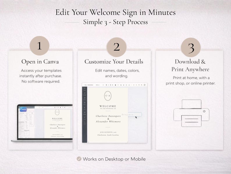 Wedding Welcome Sign Template Editable Canva Wedding Welcome Sign - Etsy UK