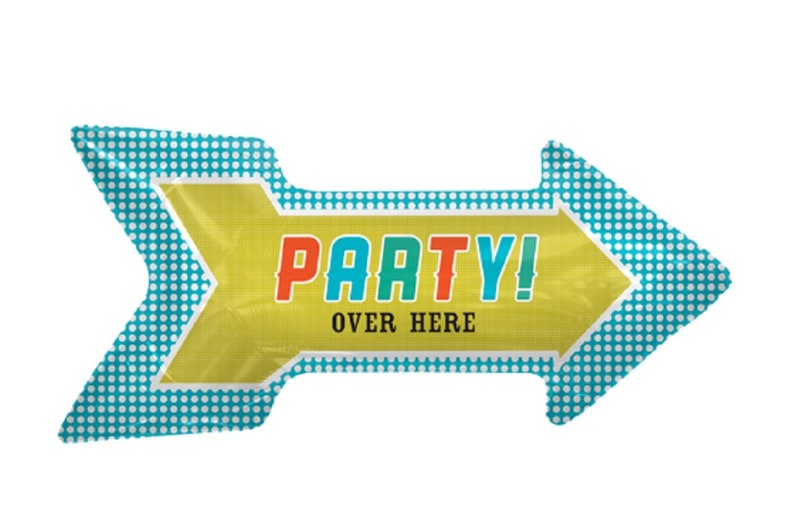 36" Jumbo PARTY OVER HERE Balloon -- Perfect for Graduation, Birthday ...