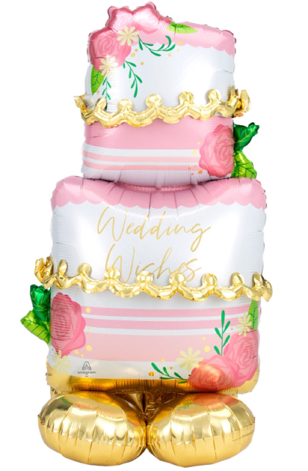 Huge 52" - OVER 4 FEET TALL Wedding Cake - Pink & Gold - Inflatable ...