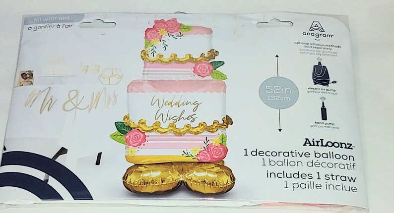 Huge 52" - OVER 4 FEET TALL Wedding Cake - Pink & Gold - Inflatable ...