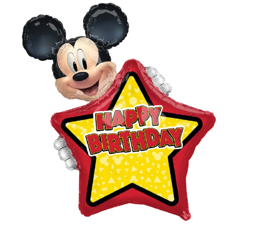 30" MICKEY Mouse Forever HAPPY BIRTHDAY Balloon - Personalize With ...