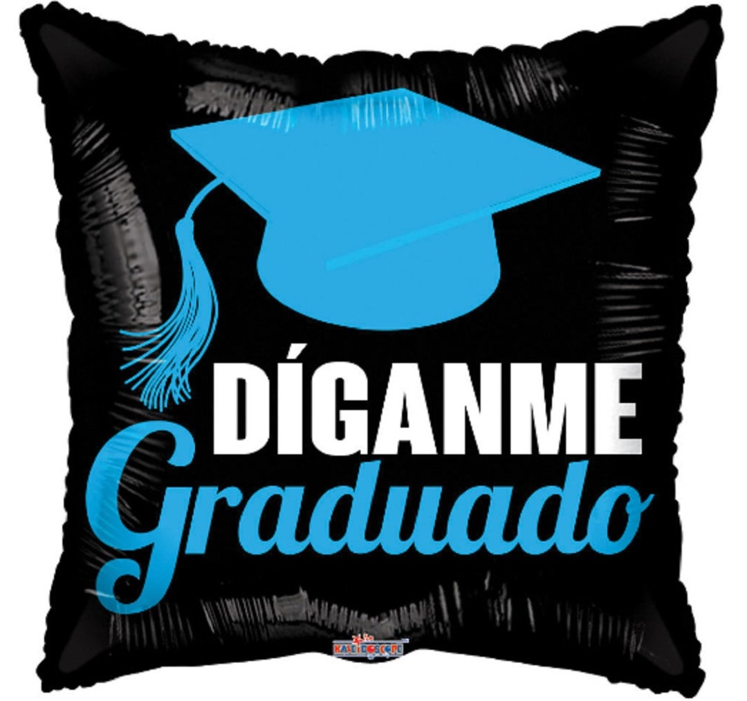 18" SPANISH - DIGANME GRADUADO - Blue Cap and Tassle - Graduation ...