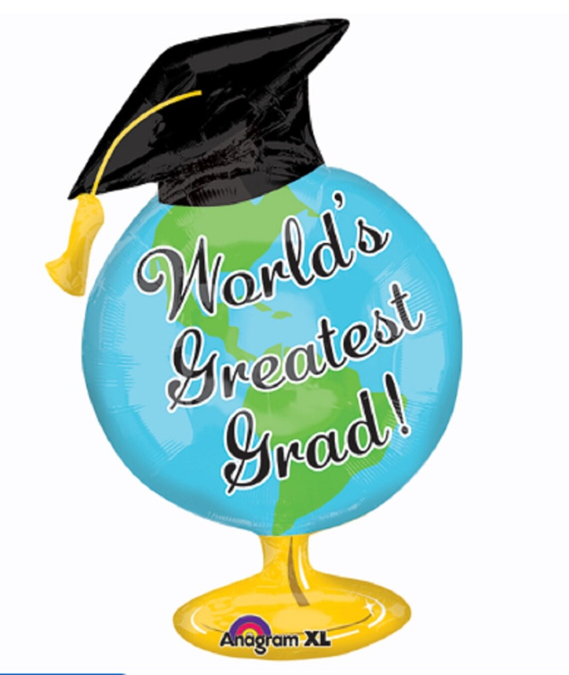 32" Jumbo GRADUATION Balloon -- World's GREATEST Grad! - With Globe and ...
