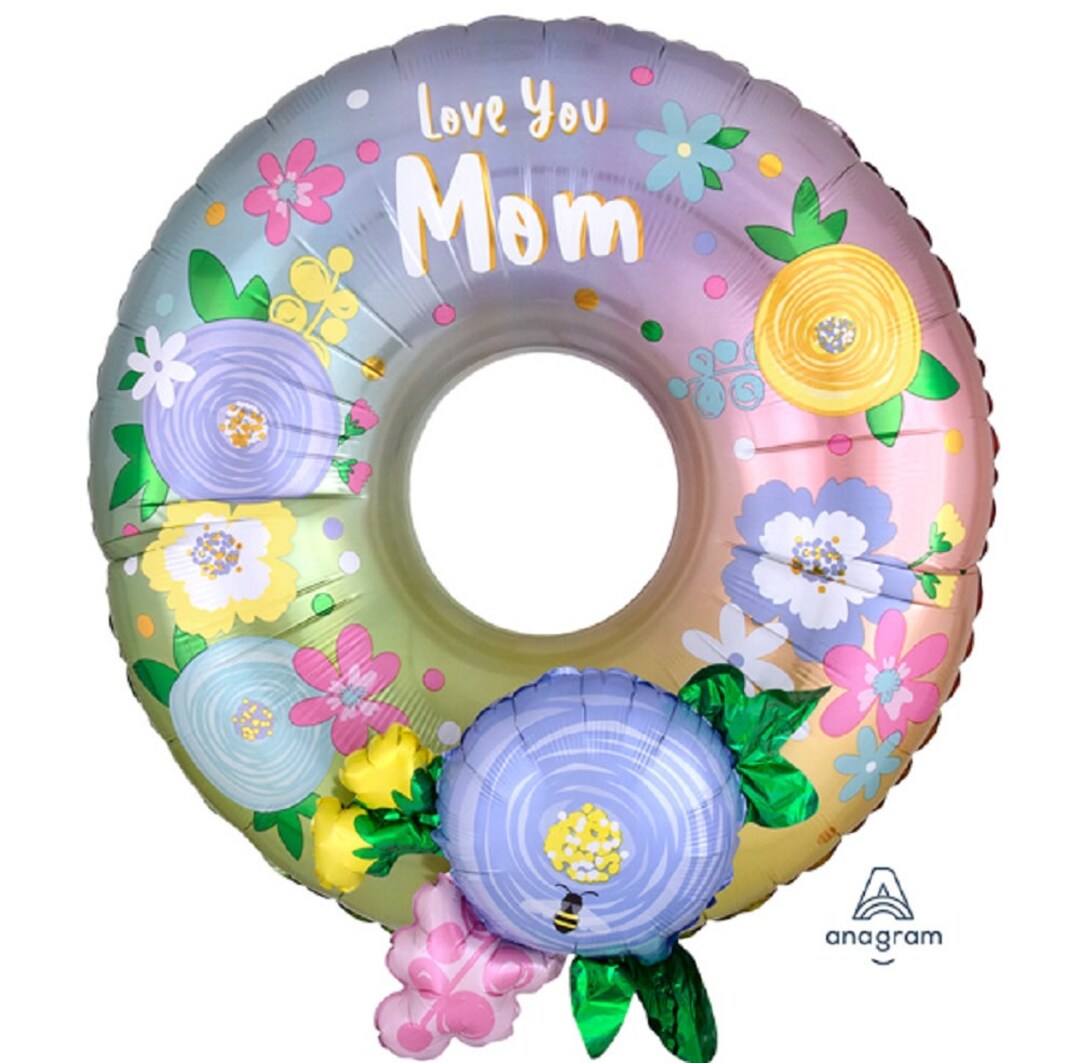 Jumbo 30" LOVE YOU MOM Balloon - Mother's Day - 3D Effect - Mylar ...