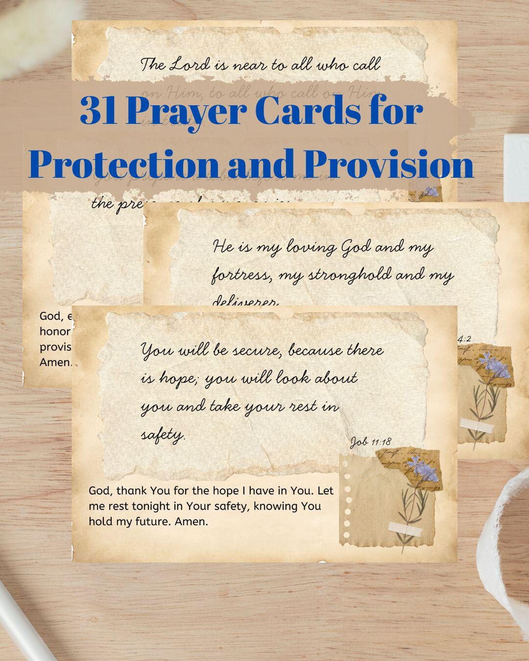31 Prayer Cards for Protection and Provision – Printable Scripture ...